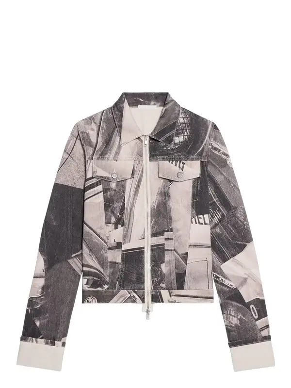 Helmut Lang Graphic Print Zip-up Jacket - Black Multicolor