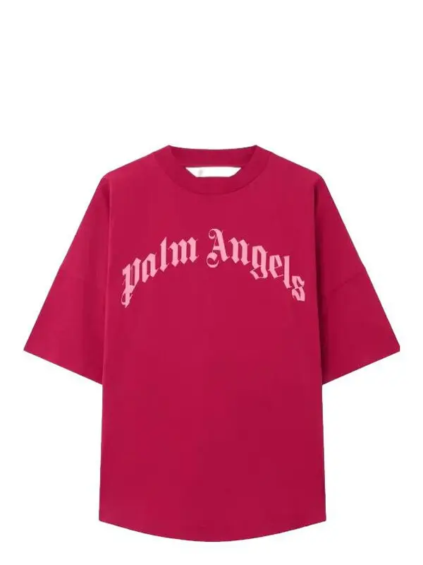 Palm Angels Curved Logo T-shirt - Red