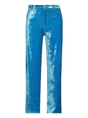 Balenciaga Shiny Velvet Straight-leg Trousers - Blue