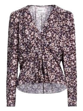 Isabel Marant Étoile V-neck Cropped Floral Print Long Sleeve Top - Gray
