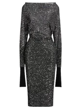 Max Mara Sequined Long Sleeve Dress - Black