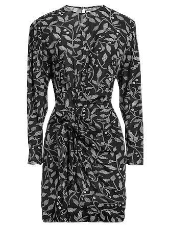Isabel Marant Étoile Floral Printed Long Sleeve Dress - Black