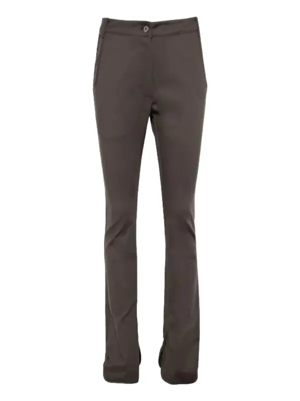 LOW CLASSIC Slit Hem Slim-fit Trousers - Black