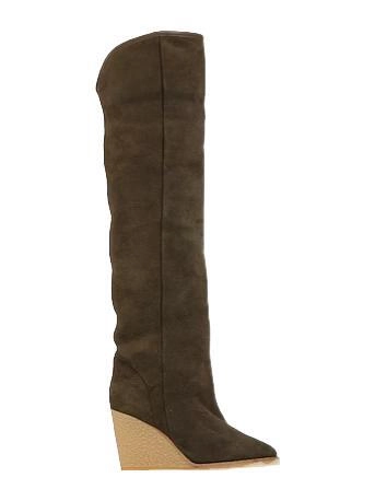 Isabel Marant Étoile Over-the-knee Wedge Boots - Green