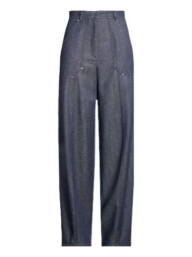 Max Mara Denim Effect Wool Trousers - Black