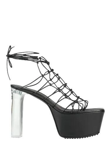 Rick Owens Platform Sandals With Plexiglass Heel - Black