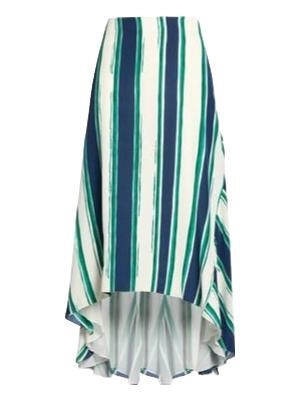 Chloé Vertical Stripe Midi Skirt - Blue