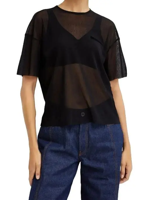 JEAN PAUL GAULTIER Short Sleeve Sheer T-shirt - Black