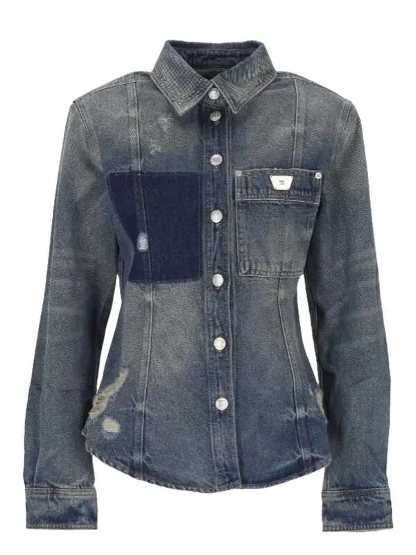 MISBHV Patchwork Denim Shirt - Gray