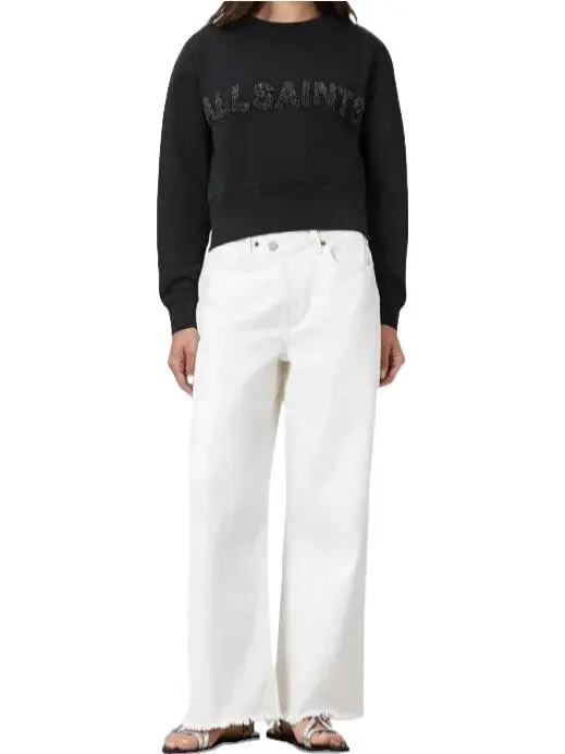 ALLSAINTS Embellished Logo Sweatshirt - Black