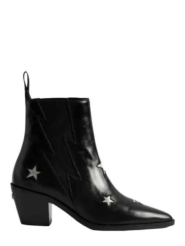 Zadig&Voltaire 60mm Tyler Stars Leather Boots - Black