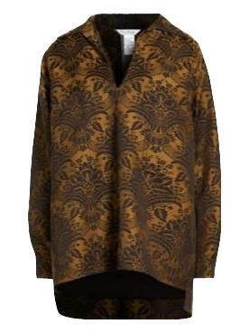 Max Mara Printed Paisley V-neck Long-sleeve Top - Brown