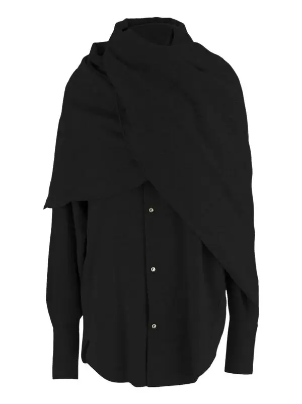 DARKPARK Georgia Detachable Scarf Shirt - Black