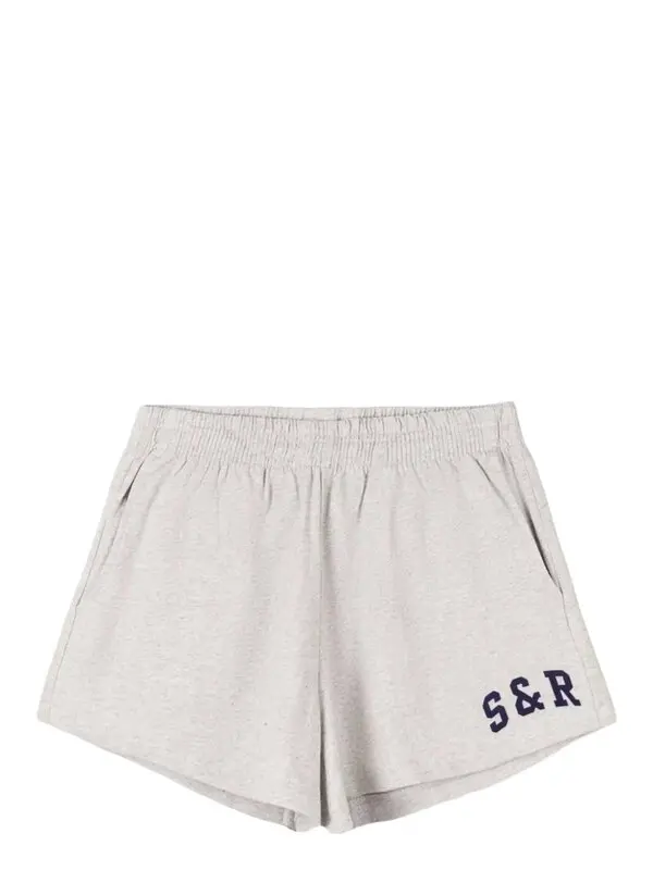 SPORTY  RICH Sporty & Rich Elasticated Logo Shorts - White