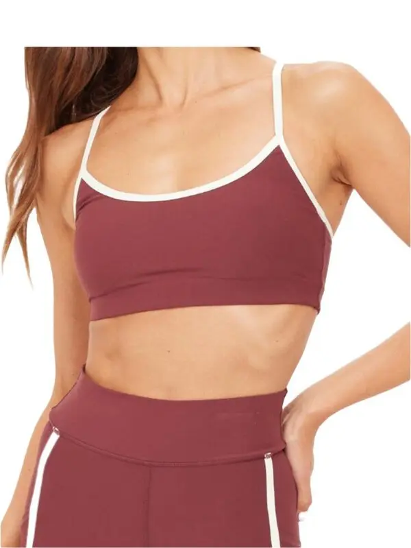 The Upside Samara Bowie Contrast Trim Sports Bra - Red