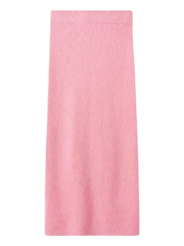 Soft Goat Cashmere Maxi Skirt - Pink
