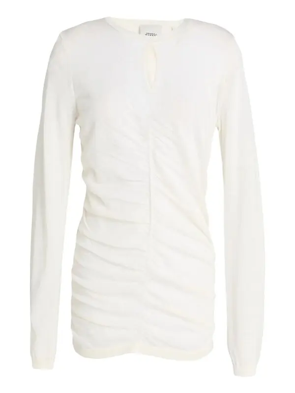 Isabel Marant Étoile Crew-neck Long-sleeve Top With Keyhole Cutout - White