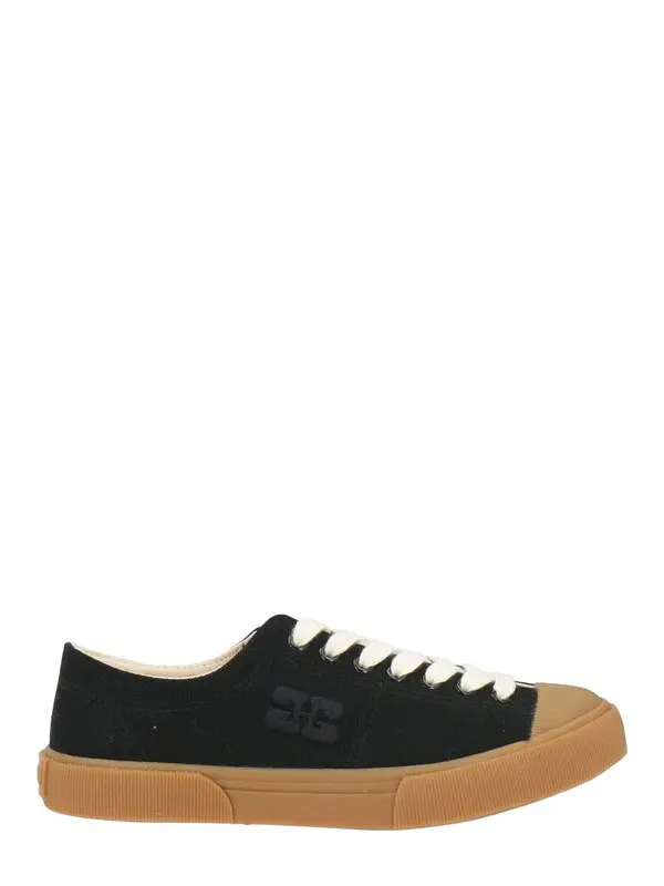 GANNI Minimalist Canvas Low-top Sneakers - Black