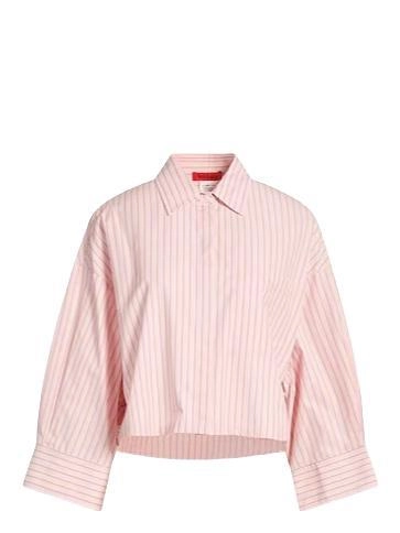 MAXCO. Max&co. Striped Embroidered Logo Poplin Shirt - Pink