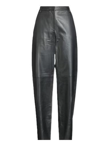 Max Mara Minimal Straight-leg Leather Trousers - Black