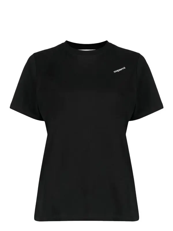 Coperni Logo Print Short Sleeve T-shirt - Black