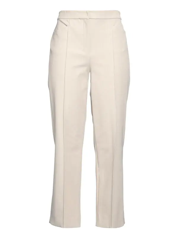 Max Mara Solid-color Straight-leg Twill Pants - Nude