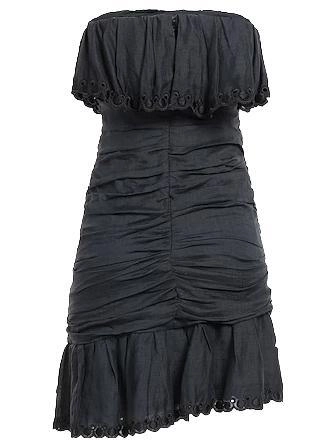 Isabel Marant Étoile Asymmetrical Strapless Mini Dress - Black