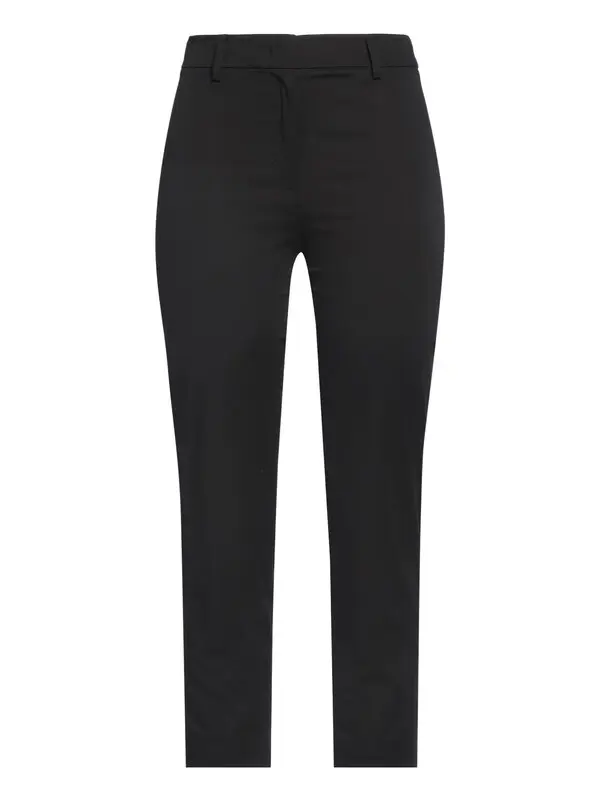 Max Mara Solid Color Stretch Twill Straight-leg Trousers - Black