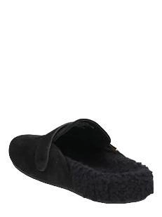 Tory Burch Suede Mules With Logo Detail - Black