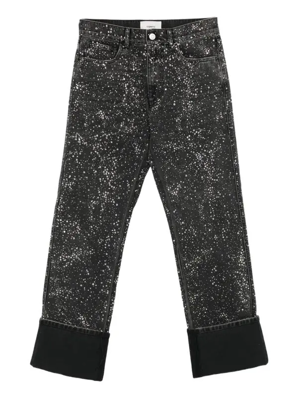 Coperni Crystal Embellished Boyfriend Jeans - Black