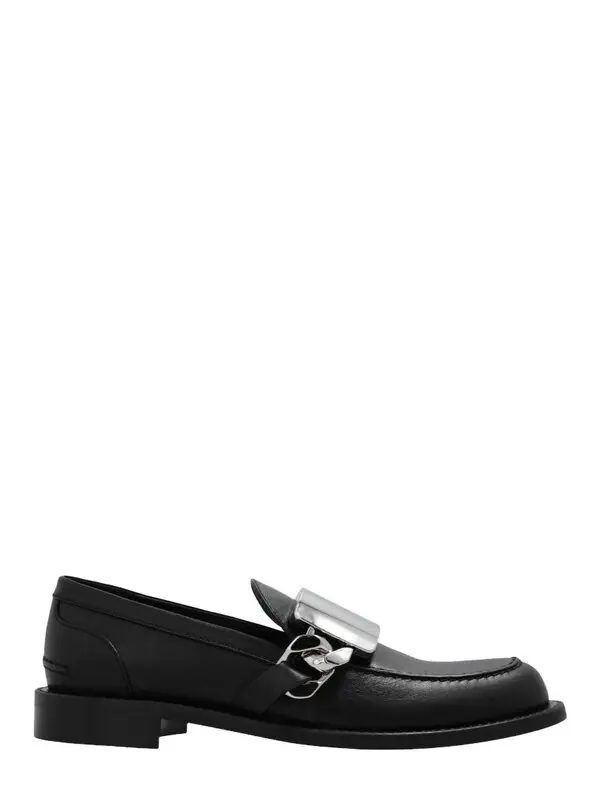 J.W.ANDERSON Logo Engraved Leather Loafers - Black