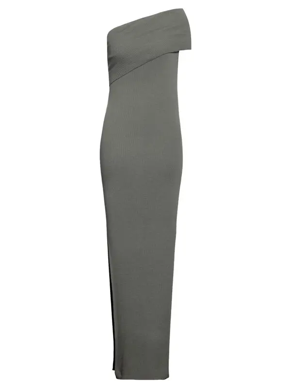 Rick Owens One-shoulder Knit Midi Dress - Gray