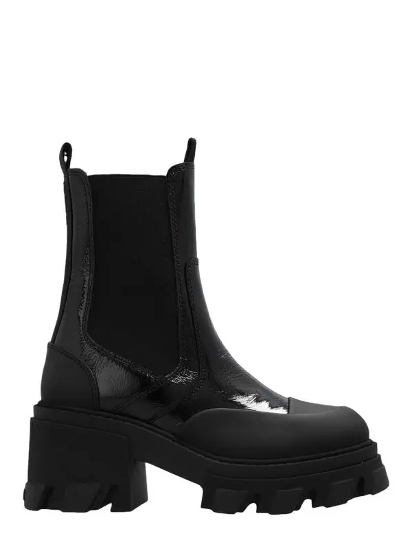 GANNI Chelsea Boots With Lug Sole - Black