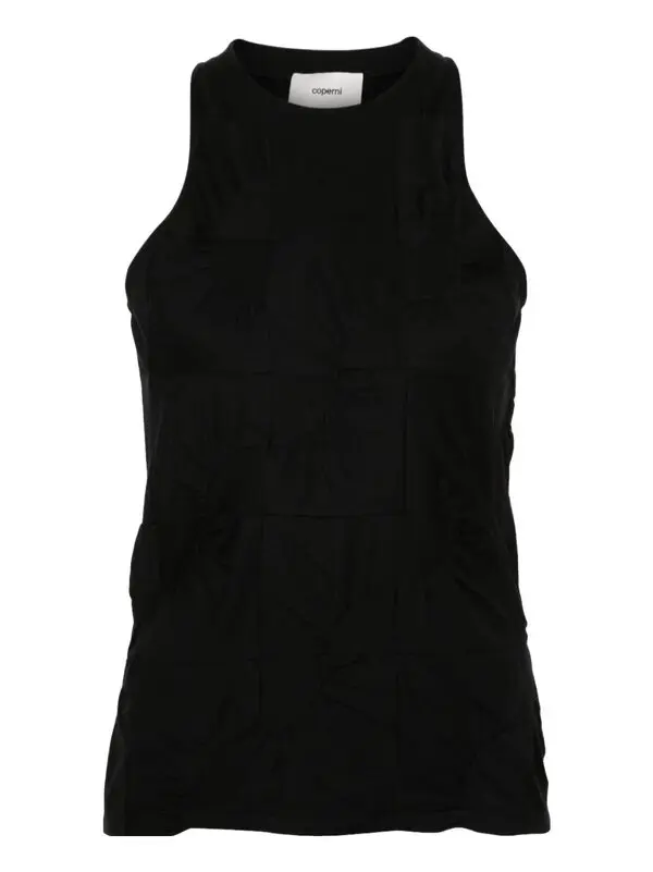 Coperni Sleeveless Gathered Detail Tank Top - Black