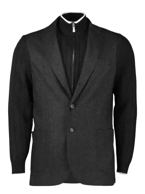 Eleventy Bimetric Bib Blazer - Grey