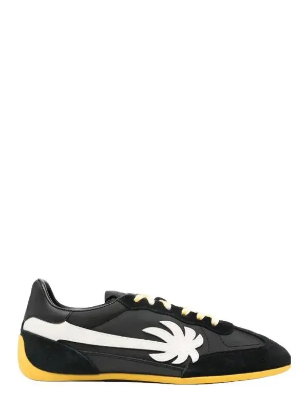 Palm Angels Pa 5 Palm-tree Leather Sneakers - Black