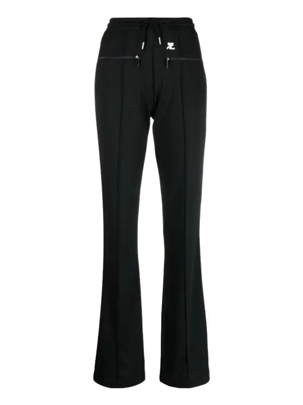 COURREGES Courrèges Drawstring Pleated Bootcut Pants - Black