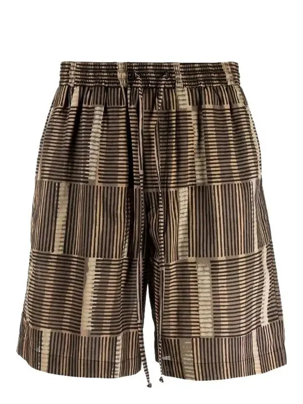 Nanushka Striped Elasticated-waist Shorts - Black