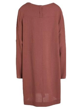 Rick Owens Wool Crepe Boatneck Dress - Brown