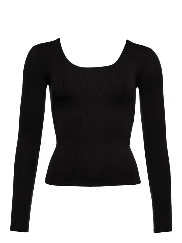 ERES Twist-back Long-sleeved Top - Black