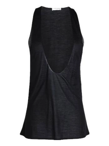 Saint Laurent Sleeveless Deep Neck T-shirt - Black