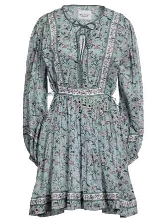 Isabel Marant Étoile Floral Long-sleeve Flared Dress - Gray