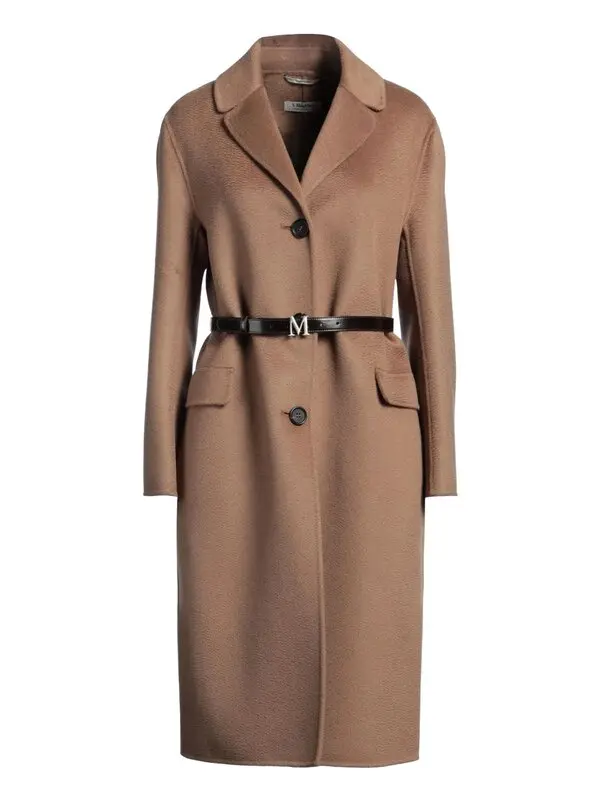 Max Mara Belted Woolen Coat - Brown