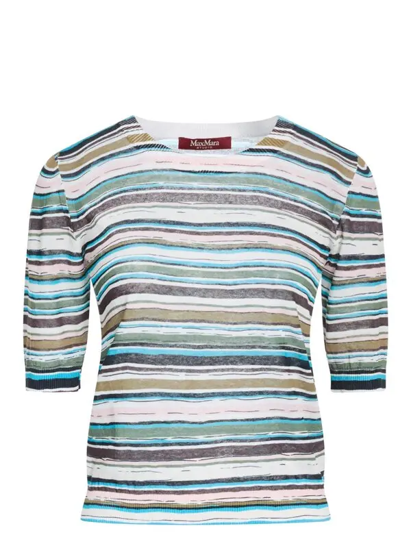 Max Mara Striped Boat-neck Knit Top - Multicolor