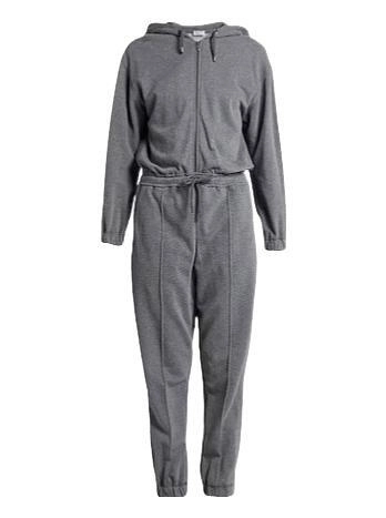 Brunello Cucinelli Fleece Jumpsuit With Drawstring Waist - Gray