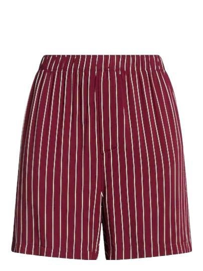 Saint Laurent Striped Woven Shorts - Red