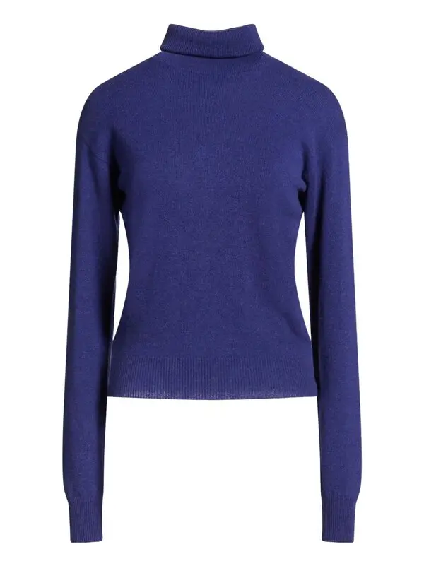 Saint Laurent Turtleneck Knit Sweater - Blue