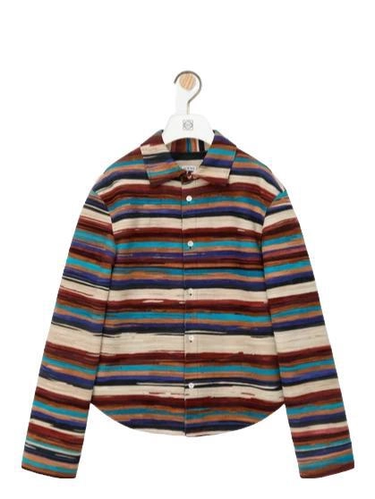 Loewe Overshirt In Nubuck Lambskin - Multicolored/black