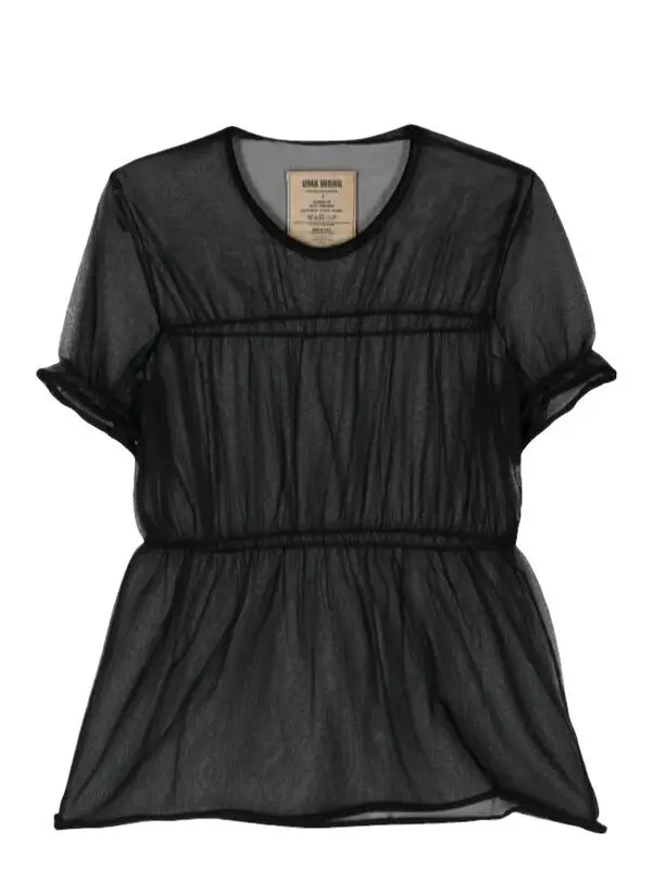 UMA WANG Seam-detail Sheer Blouse - Black