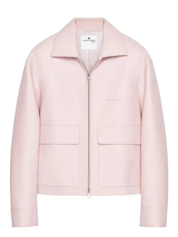 COURREGES Double-pocket Leather Jacket - Light Pink